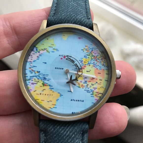 Accessories | World Map Watch With Scratch Off Wall Map | Poshmark